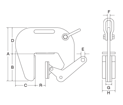 Concrete pipe lifting clamp CBA, vertical. | CERTEX Germany