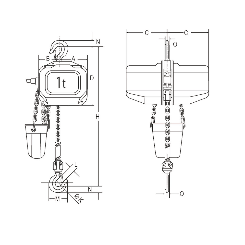 FBH 400 V electric chain hoist 2 speed | CERTEX Germany