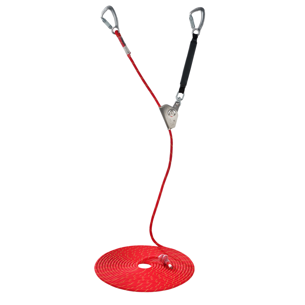 Guided fall arrester with integrated energy absorber | CERTEX Germany